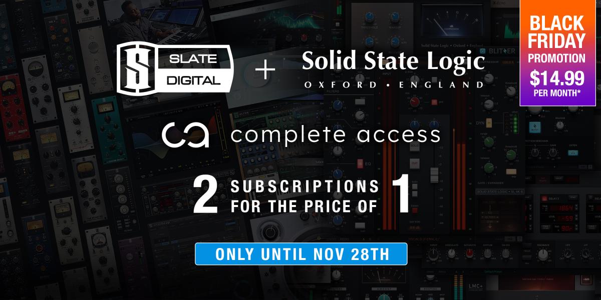 Slate Digital & Solid State Logic combine for ‘complete access’: Two premium subscriptions for ...